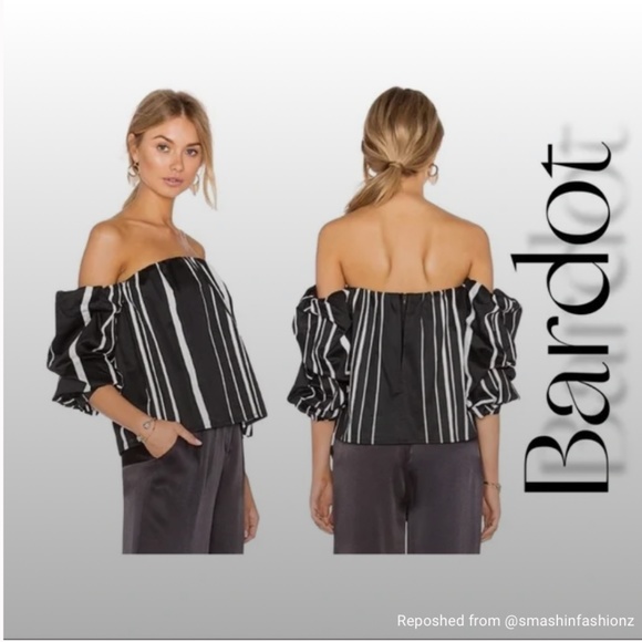 Bardot | Tops | Bardot Striped Bustier Off The Shoulder Top | Poshmark